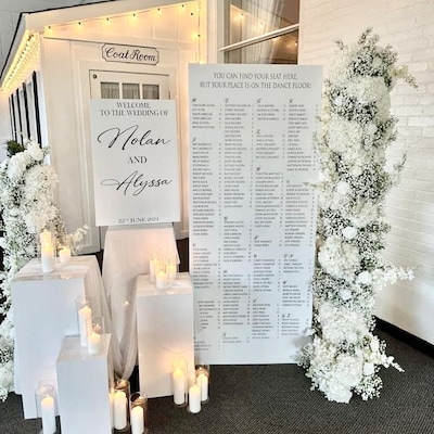 Large Wedding Seating Chart, Table Top Wedding Seating Sign, Floor ...