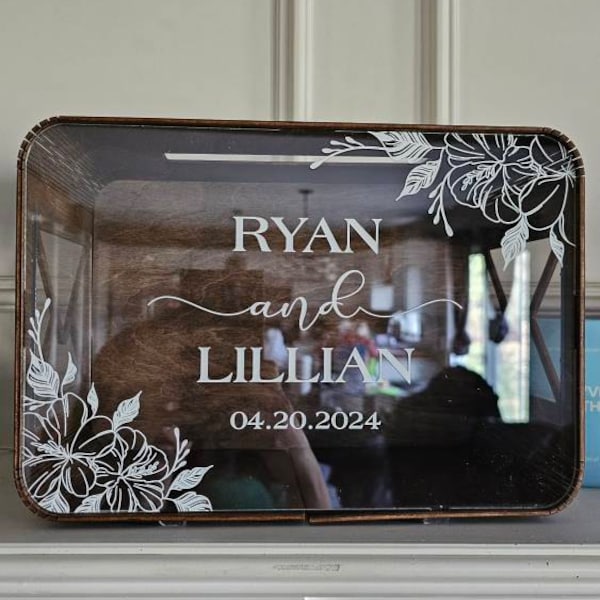 Crafted Memories, Personalized Wood and Acrylic Card Box for Your ...