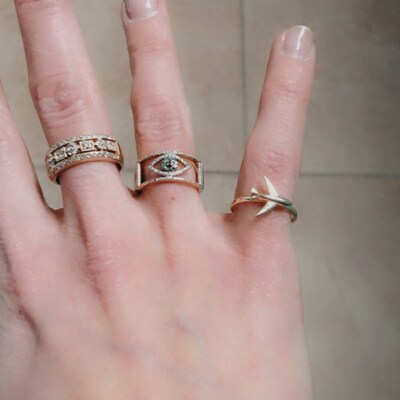 Airplane 14k Solid Gold Ring Aviation Gifts for Women, Aviation Gifts ...