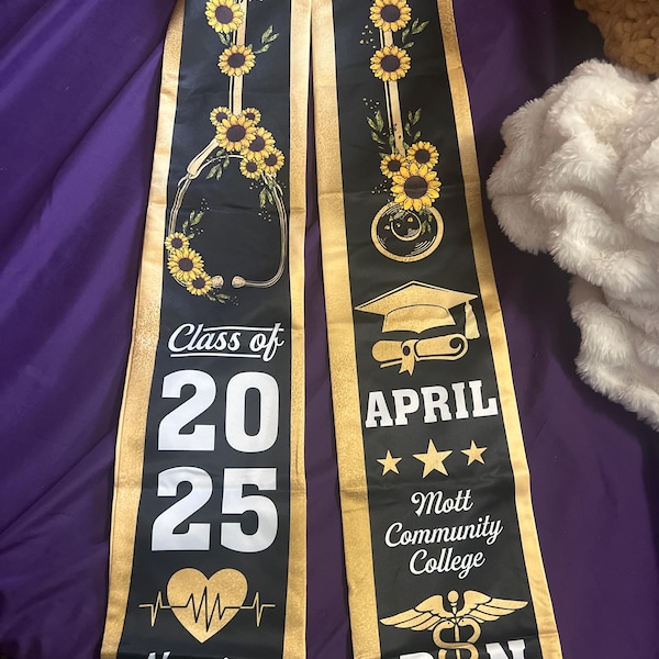 Customized Nursing Stole, Nursing Graduation Stole, RN Stole Nursing ...
