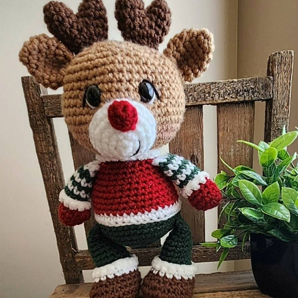 DIY Crochet Christmas Reindeer PATTERN PDF - Easy Amigurumi Christmas ...