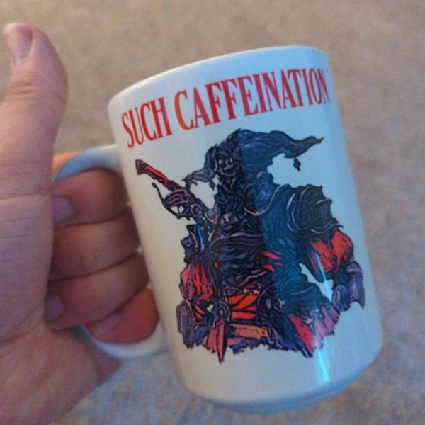 FFXIV Coffee Mug Gaius "such Caffeination", FF14 Mug Gaius Meme Coffee ...