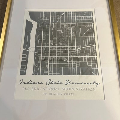 Personalized University Map, Custom Map, College Campus, Dorm Decor ...