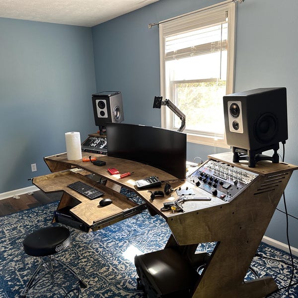 12U Recording Workstation UNFINISHED MDF/ Unfinished/diy/ Recording ...