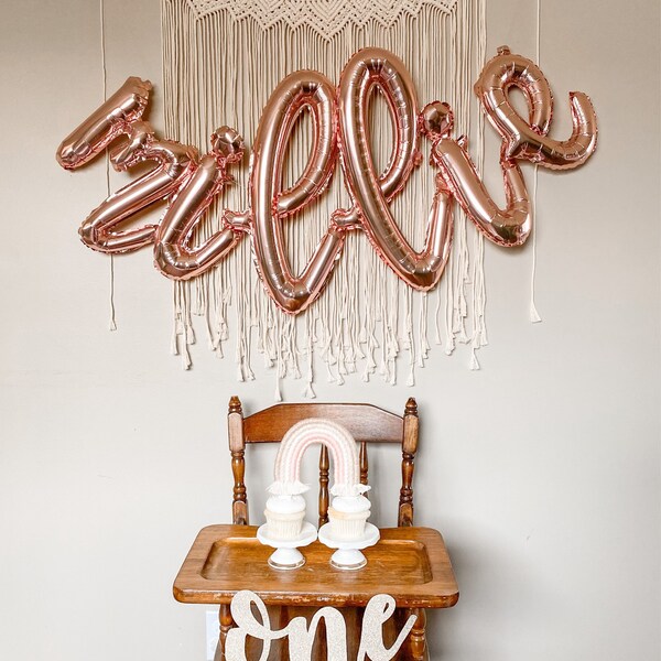 16" ROSE GOLD Script Letter Balloons - Create Your Balloon Banner ...