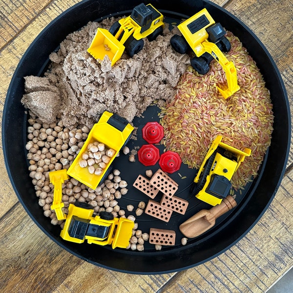 Construction Sensory Play Tray Kit | Messy Play Building Site Tray ...