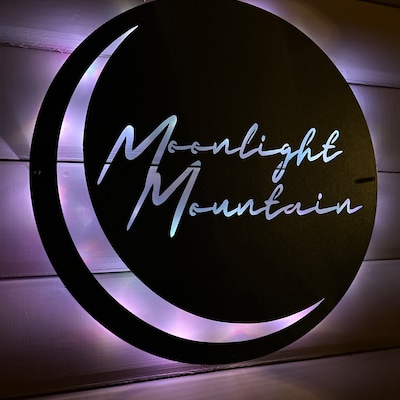 Mountain LED Metal Art Sign / Light up Mountain Metal Sign / - Etsy