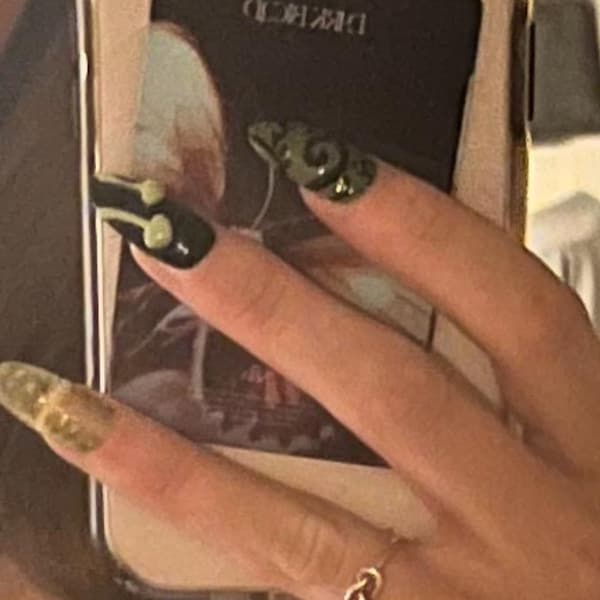 Grunge Fairycore Nails/ Handmade Press on Nails/ Hand Sculpted 3d Nails ...