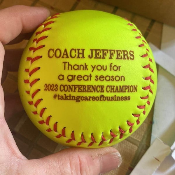 Engraved Softball, Custom Message Softball, Softball Coach Gift ...