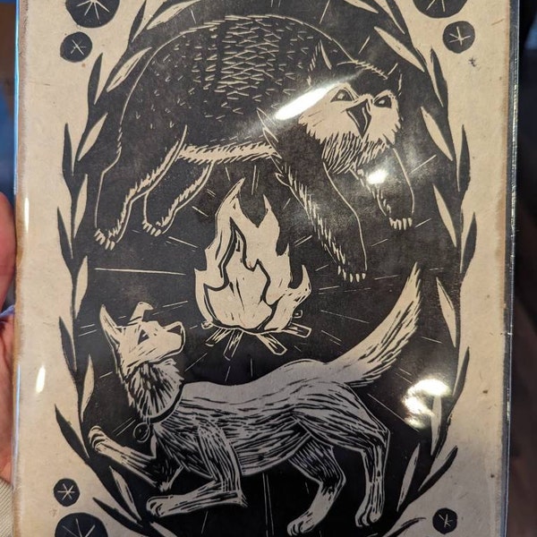 Raven and Ash - Original Linocut Print - Etsy