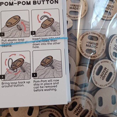Pom-pom Buttons for Use With Faux Fur and Yarn Pom Poms That - Etsy