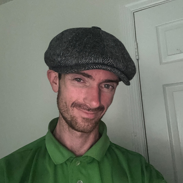 Herringbone Wool 8 Panels Newsboy Cap, Peaky Blinders Hat, Baker Boy ...