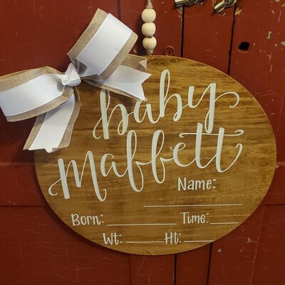 Baby Hospital Sign Door Hanger Baby Shower Gift Gender Neutral Nursery ...