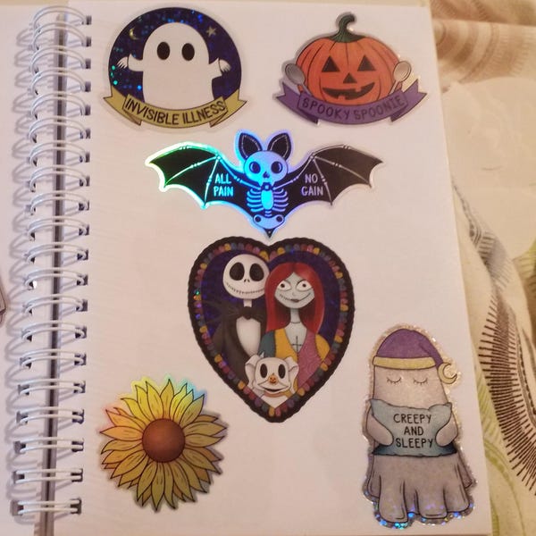 Bat Skeleton Sticker, Holographic Sticker, All Pain No Gain, Spooky ...
