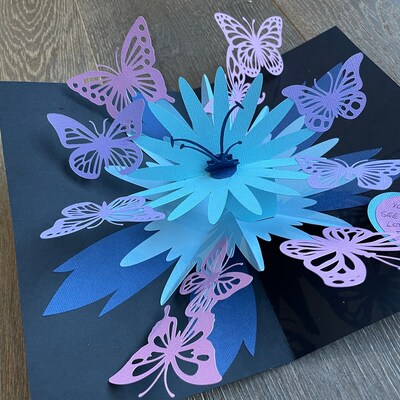 DIY Pop-up Butterfly explosion Card Template SVG and PDF Files for ...