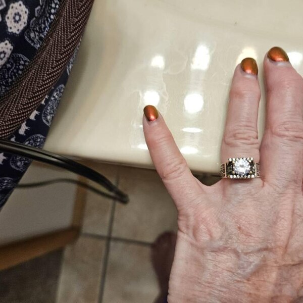 Solitaire Silver Ring, One Stone CZ Ring, Cubic Zircon Ring, Old Style ...