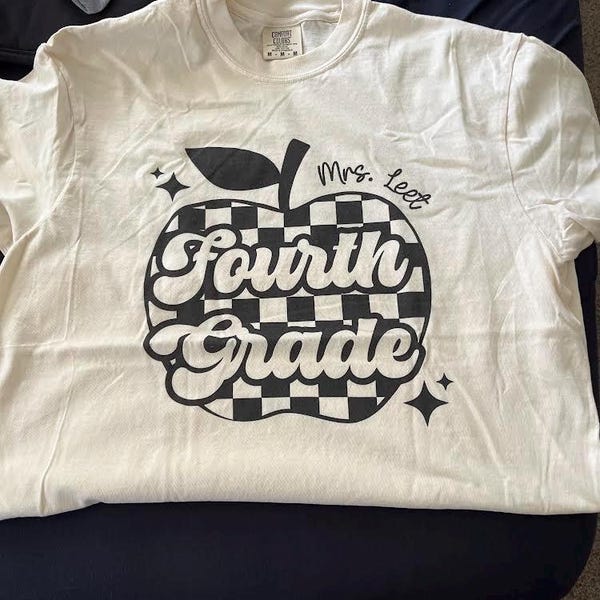 Comfort Colors® Fourth Grade Teacher Shirt Fourth Grade Shirt Custom ...