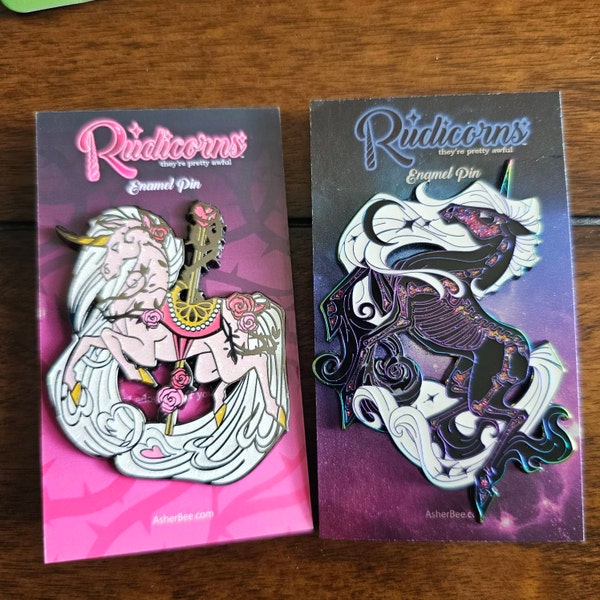 GRADE B Wicked Unicorn D Rainbow Metal Anodized Enamel Pin - Etsy