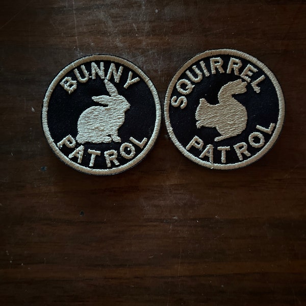 Squirrel Patrol Embroidered Patch With Hook and Loop Fastener Available ...