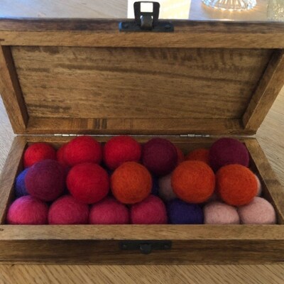100% Wool Felt Balls With Beads 50 Pcs 1 Inch 23mm Pure - Etsy