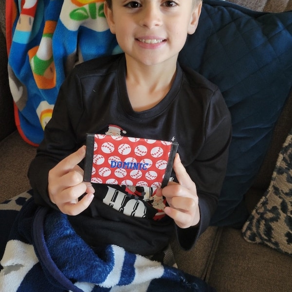 KIDS PERSONALIZED WALLETS - Embroidered Nylon Trifold Camo and Sports ...