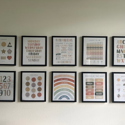 Set of Educational Posters, 8 Homeschool Prints, Montessori Classroom ...