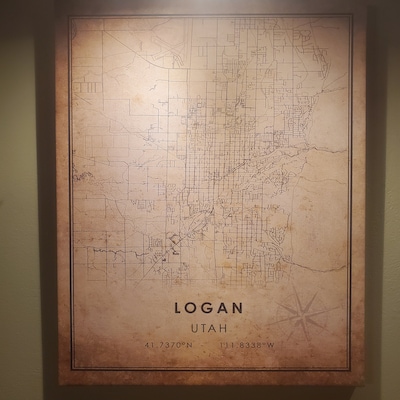 Logan Map Print Logan Map Utah Map Art Logan City Road Map Poster ...