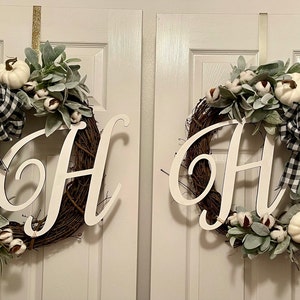 Wreath Wood Letters Custom Wreath Wood Letters Unfinished Wood Letters ...