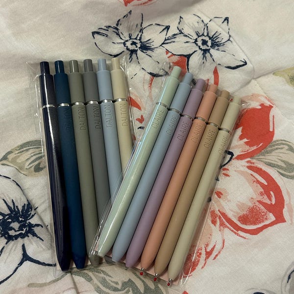 Custom Colored Ink Pens｜personalized Pens｜set of 5 Custom Engraved ...