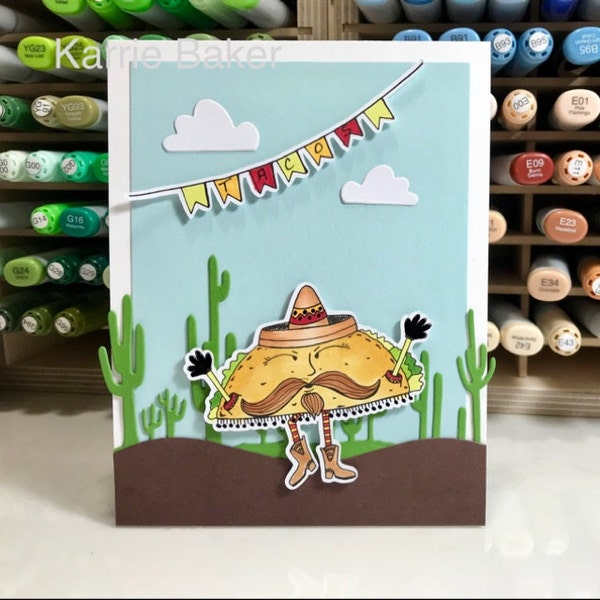 Taco Tuesday Line Art, Cinco De Mayo Digital Graphics, Mexican Fiesta ...