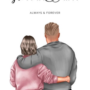 Personalised Couple Print Couples Gift Gift for Her - Etsy