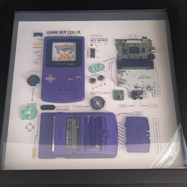 Framed Nintendo Game Boy Color Art: Disassembled Console Wall Decor - Etsy