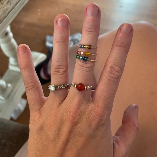 Crystal Fidget Ring, Natural Stone Jewelry, Sterling Silver - Etsy