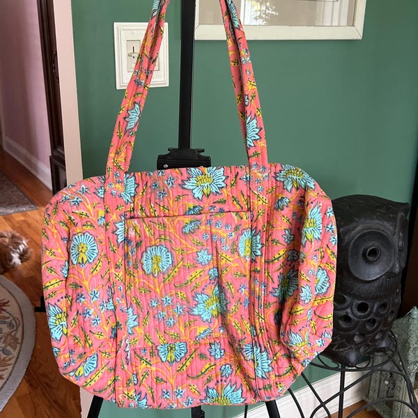 Quilted Cotton Handprint Large Backpack Eco Friendly Sustainable Sturdy ...