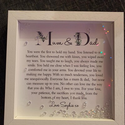 Mum & Dad Personalised Framed Poem Gift for Mum and Dad Verse ...