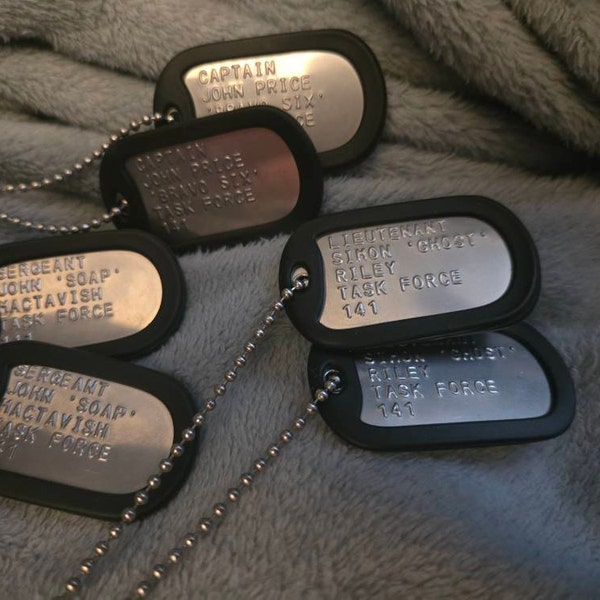 John Rambo Stainless Steel Military Dog Tag Set Movie Prop Halloween ...