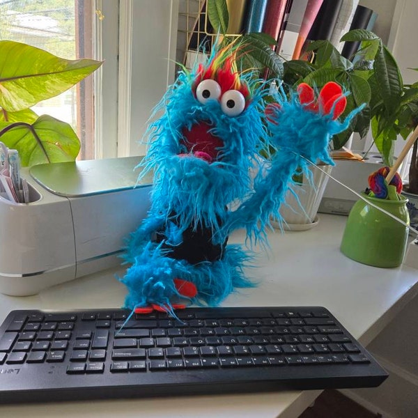Blue Shaggy Chin Pro Monster Hand Puppet - Etsy