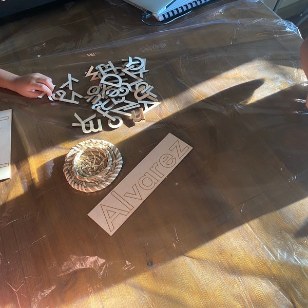 Wood Montessori Alphabet Set, Handmade Wood Letters, Wood Movable ...