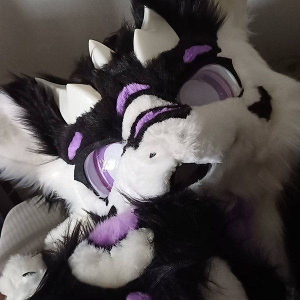 Fursuit Mask, Glowing Horned Dragon, Wicker Beast, Glowing Dragon ...