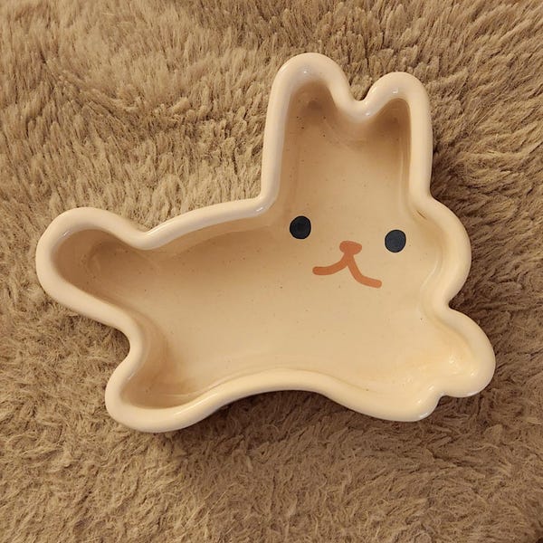 Kawaii Cat Face Dessert Plate - Etsy