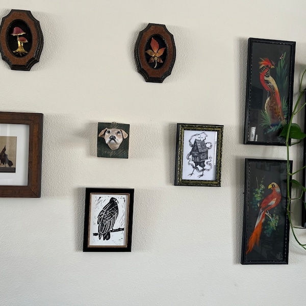 Lightly Distressed Black Picture Frame W/gold Bead- Shabby Chic Rustic ...