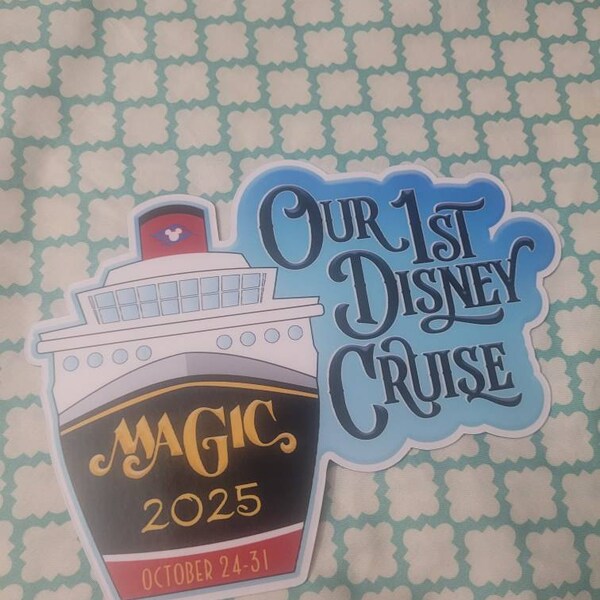 Our 1st Disney Cruise Ship Name Tag Family Magnet Personalized Disney ...