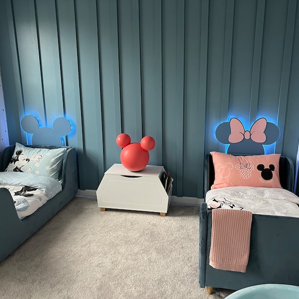 Illuminated Mickey Head With Multicolor LED Lighting, Disney Wall Decor ...