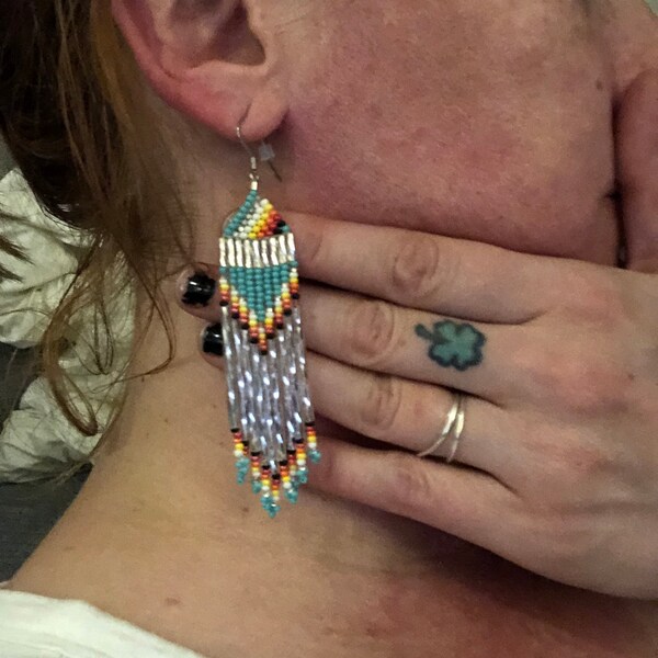 Gold Beaded Earrings/long Gold Bugle Beads - Etsy