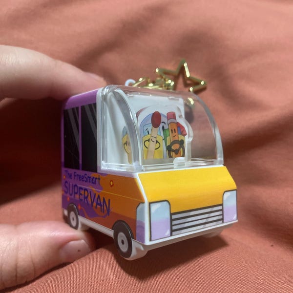 The Freesmart Super Van 3D Keychain - BFDI 2.2" - Pencil, Ruby, Match ...