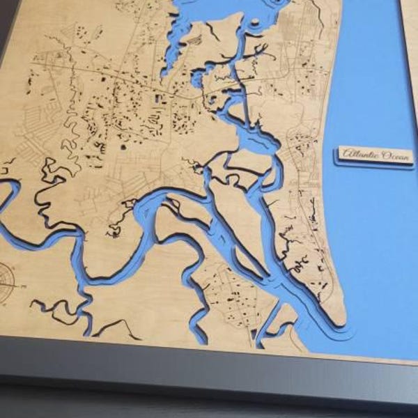 Personalized Wood River Map - Custom Engraved Wooden River Map - Unique ...