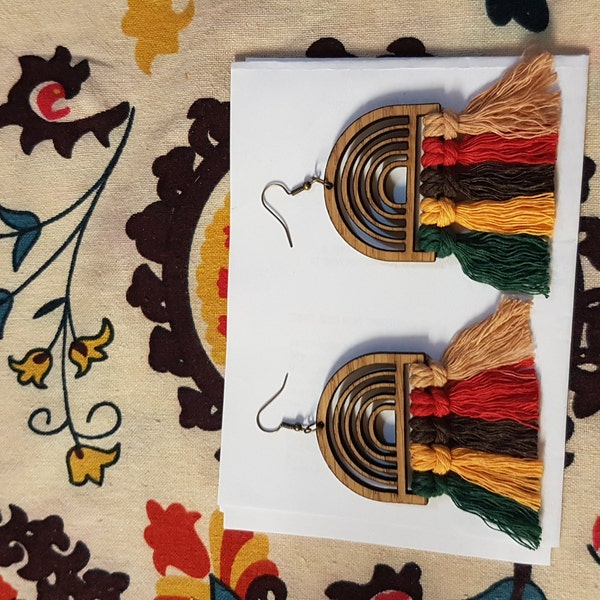 Macrame Blank Earring Oak Wood Blanks, 17 Options, Fully Customisable ...