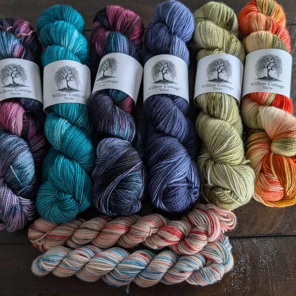 Kelp Forest + Viridian Sock Set | Willow Cottage Yarns - Etsy