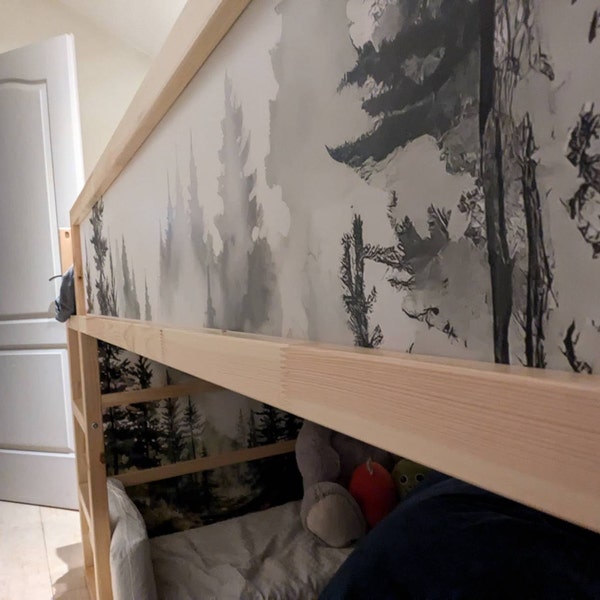 KURA Bed Sticker, Forest Fir Nature Trees , Peel and Stick, Decal for ...