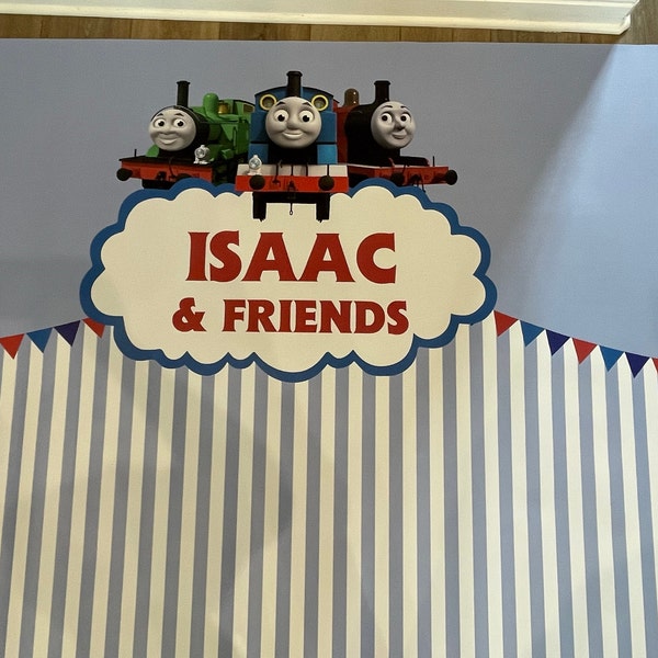TRAIN Personalized Birthday Party Backdrop - Trains Birthday Party ...